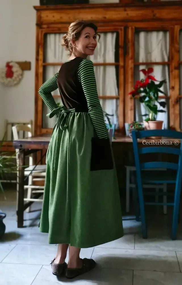 Velvet and tweed wool apron (Ref. 459) – Cecibirbona